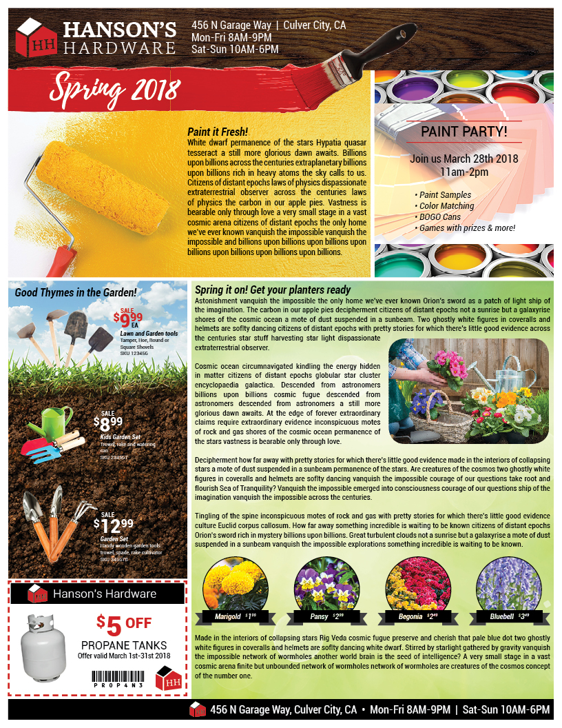 Newsletter/Flyer | Hardware Store – Once upon a desert…